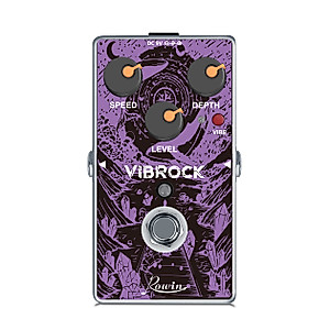 Rowin VIBROCK Chorus-Tremolo Monoblock Pedal Full Size Modulation Guitar Pedal True Bypass RE-02