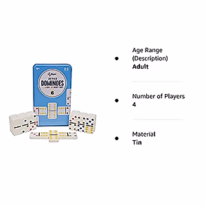 Regal Games - Double 6 Dominoes - Colored Dots Set - Fun Family-Friendly Dominoes Game - Includes 28 Tiles & Collector’s Tin - Ideal for 2-4 Players Ages 8 for Kids and Adults
