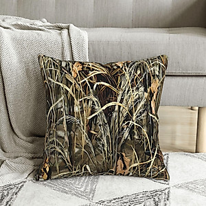 DEHIWI Camo Yellow & Green Throw Pillow Covers Super Soft Morden Decorative Pillows Case Invisible Zipper Cushion Cover for Sofa Couch Bedroom Living Room 18"X18"