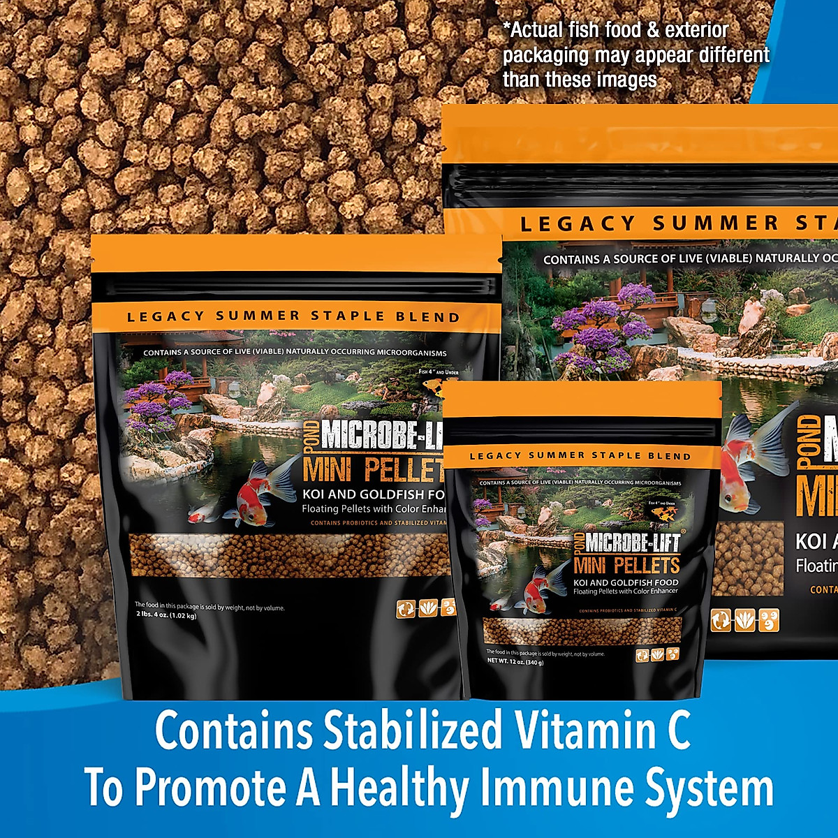 MICROBE-LIFT MLLMPSM Mini Floating Fish Food Pellets for Ponds, Water Gardens, and Fountains, for Small Live Goldfish and Koi, 12 Ounces