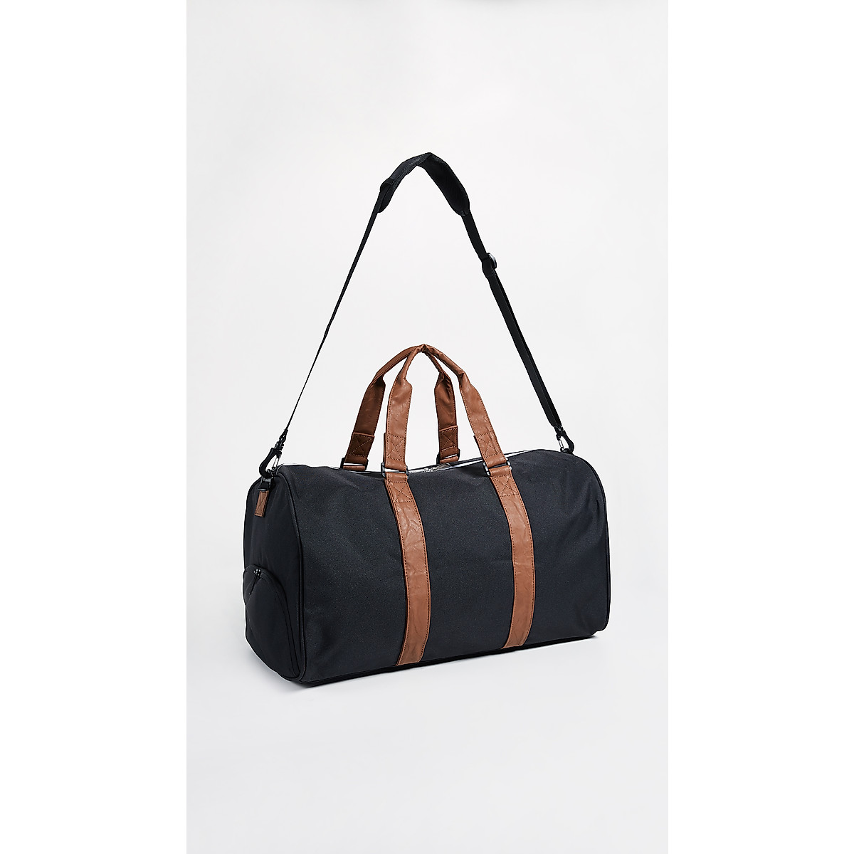 Herschel Novel Duffel Bag, Black/Tan Synthetic Leather, Classic 42.5L