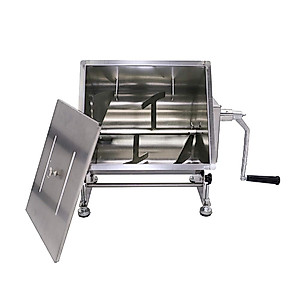 Hakka 45lb/22.5L Manual Meat Mixer, Stainless Steel 30L Tilt Tank Meat Mixer for Sausage (Mixing Max.45lb/22.5L for Meat)