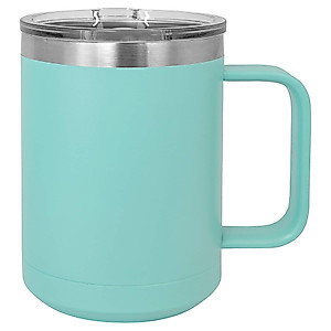 Polar Camel 15 oz. Stainless Steel Vacuum Insulated Tea or Coffee Mug with Slider Lid (Teal)