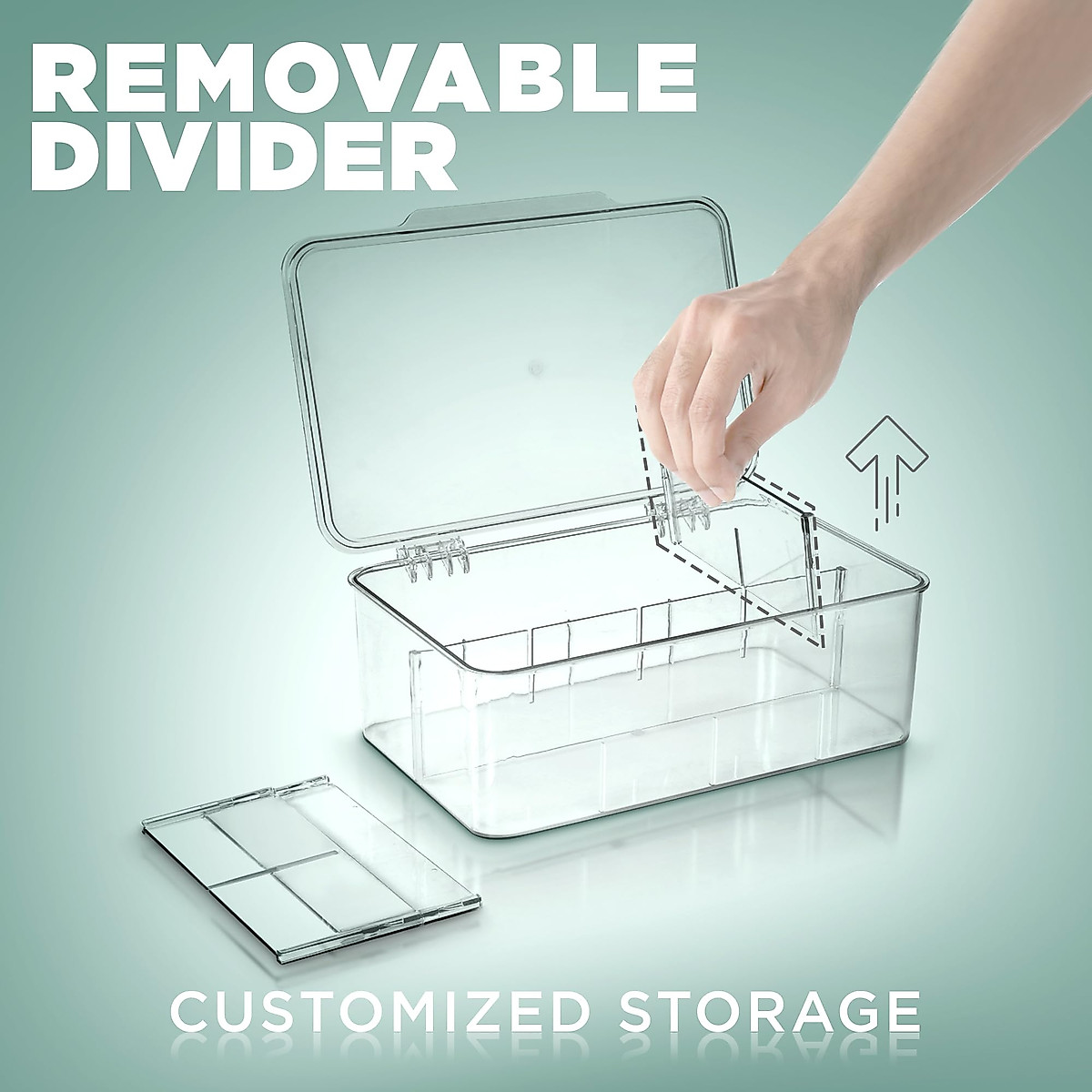 Utopia Home (3 Pack) Tea Bag Organizer - Stackable Tea Bag Storage Organizer with Clear Top Lid- Tea bag holder For Counter tops, Kitchen Cabinets, Pantry, Sweeteners (Clear)