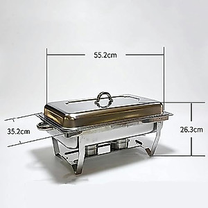 Food Warming Buffet Servers - Buffet Trays with Lids, Table Buffet Heaters, Portion Control Trays, Trolley Food Warmers, Buffet Food Warming Catering(Size:9L,Color:Three Lattice) (Three Lattice 9L)