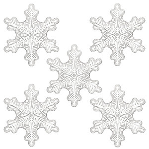5Pcs 36inch Transparent Snowflake Balloons Christmas Clear Snowflake Foil Mylar Balloons for Winter Wonderland Ice Snow Themed Birthday Party Decorations