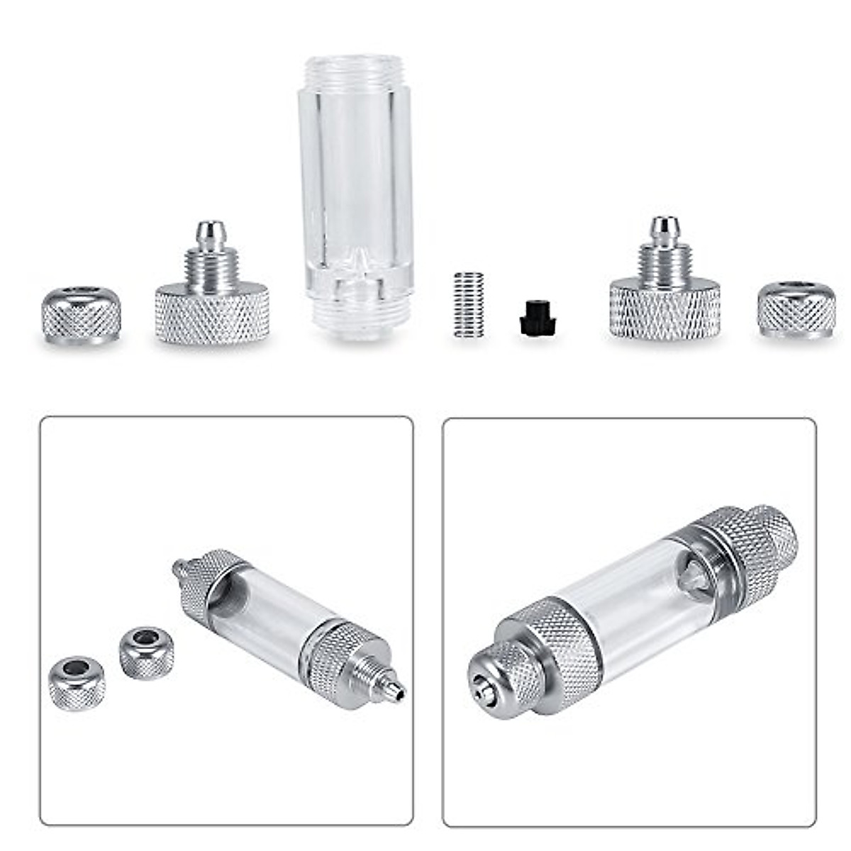 Aquarium Water Plant CO2 Bubble Counter Single/Double Head Non-Return Bubble Counter Fish Tank Tool (Double Head)