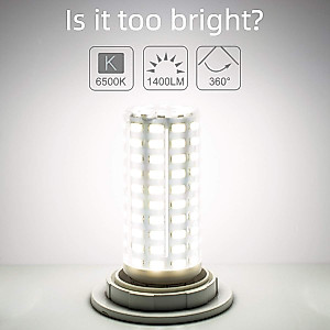 E26 10W LED Light Bulbs Super Bright, Equivalent 120W Chandelier Bulbs, Daylight White 6500K 1400LM Non-Dimmable Compact 100-265V E26 Medium Screw Base Bulbs Ceiling Fan Light Bulbs, Pack of 2