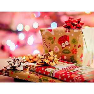 Lulu Home Christmas Gifts Bows, 48 Pieces Self Adhesive Gifts Bows for Decoration, Gift Wrap, Wedding, Party