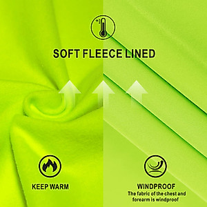 qualidyne Men's Winter Cycling Jacket Thermal Fleece Lined Bicycle Biking Jacket Cold Weather Windproof Softshell Windbreaker