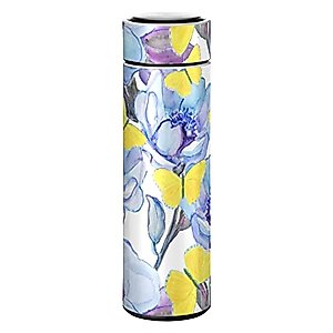 CaTaKu Yellow Butterfly Flower Water Bottle Insulated 16 oz Stainless Steel Flask Thermos Bottle for Coffee Water Drink Reusable Wide Mouth Vacuum Travel Mug Cup
