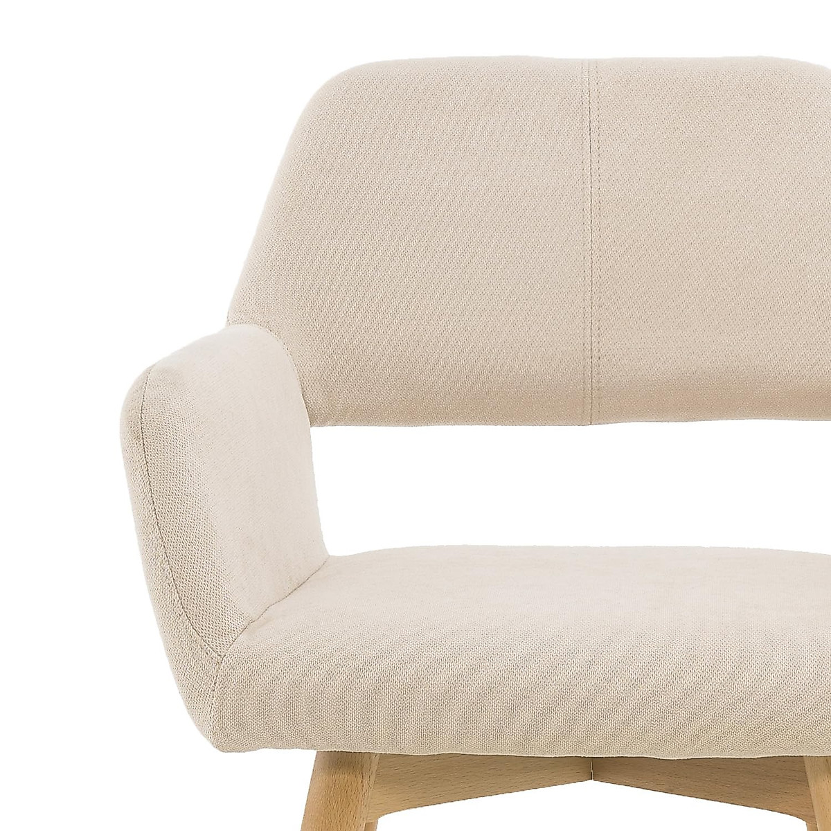 YEEFY Mid Century Modern Dining Chairs Set of 2 & 4 & 6 Comfy Accent Chair Upholstered Kitchen Dining Living Room Chairs for Bedrooms Waiting Room Home Arm Desk Chair No Wheels (Beige, 2)