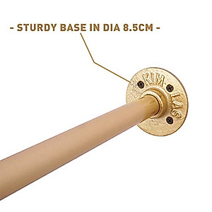 AddGrace Industrial Iron Pipe Clothing Garment Rack Wall Mounted Closet Rod Retail Display Rack Closet Storage Clothes Organizer Gold