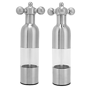 Pepper Mill,Stainless Steel Adjustable Coarseness Pepper Grinder for Black Pepper, Sea Salt and Himalayan Salt, Spice and Salt(Large)