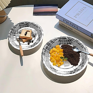 FunisFun Disco Plates 25P Disposable Disco Ball Plates for 70s Disco Party Decorations Wedding Birthday Bachelorette Party 7"