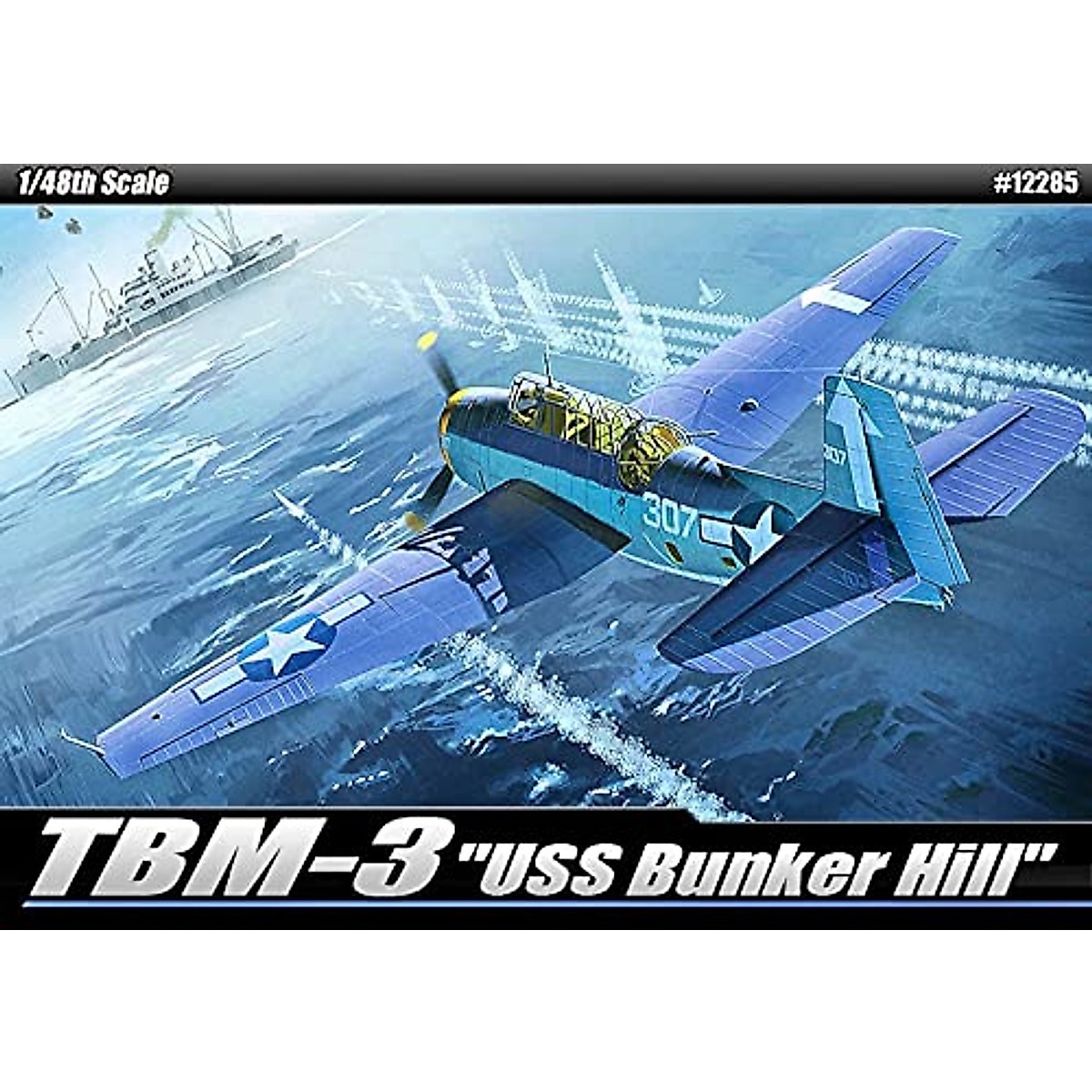 Academy TBM-3" USS Bunker Hill Airplane Model Building Kit, Navy