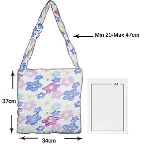 Canvas Tote Purse Shoulder Bag Simple Crossbody Handbag Cute Plush Handbag Faux Fur Fluffy Large Shopping School Bag For Women