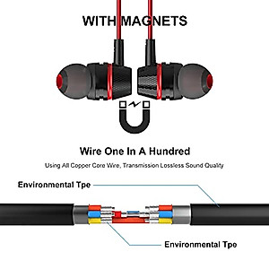 1mii Wired Earbuds with Microphone & Volume Control, in-Ear Headphones Magnetic with Deep Bass, Noise Isolating, High Sound Quality Earphones with 3.5mm Jack for Phone, Android, PC, iPad, MP3(Black)