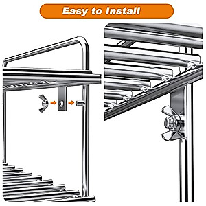 Stanbroil 17 Inch Universal Stainless Steel Smoke Shelf/Warming Cooking Rack Replacement for Traeger and Other Wood Pellet Grills/Gas Grills