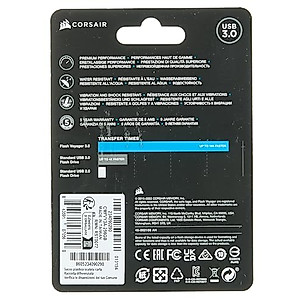 Corsair CMFVY3A-256GB Flash Voyager USB Flash Drive, USB 3.0, 256GB, Black