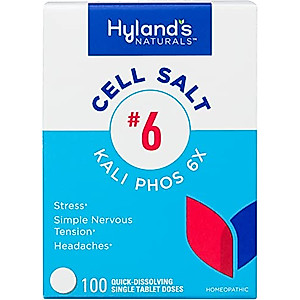 Hyland's Naturals #6 Kali Phos 6X Cell Salt Tablets, Headaches, and Simple Nervous Tension, 100 Count