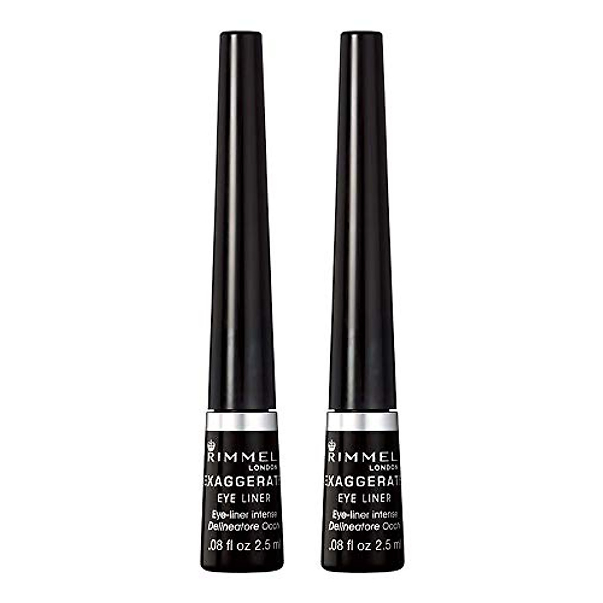 Rimmel Exaggerate felt tip liquid eyeliner, 2 Count, Black