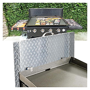 Grill Covers for 36 inch Blackstone Griddle, 36” Griddle Grill Lid Hard Cover Waterproof Aluminum with Stainless Steel Handle Diamond Plate Front or Rear Grease Griddle Accessories