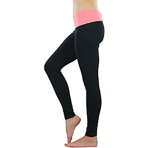 ToBeInStyle Women's Active Pants with Fold-Over Waistband - Coral - Large