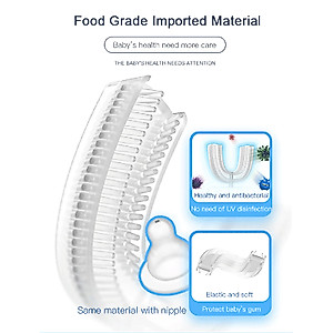 Simayixx Toothbrush Oral CareKids U Shaped Toothbrush with Silicone Brush Head Whitening Massage Toothbrush Whole Mouth Toothbrush with Handle for Kids 1-12 Years Old(A)