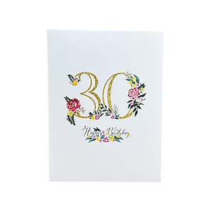 Happy 30th Birthday Pop Up 3D Greeting Card