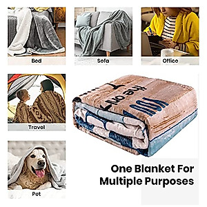 Anniversary Romantic Gifts for Husband, Ultra-Soft Micro Fleece Sherpa Throw Blanket, Valentines Day Gifts for Him, Husband Birthday Gifts from Wife, for Bedding Sofa and Travel (60x50inch)