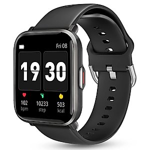 KALINCO Fitness Tracker with Heart Rate Monitor, Activity Tracker with Pedometer, Sleep Tracking, Calorie & Step Counter Watch, Call & Message Alert for Men Women