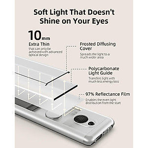 EZVALO Under Cabinet Lights,72 LED Under Cabinet Lighting Wireless Night Light, Battery Powered 3300K with Remote Control Under Counter Lights for Kitchen,Cabinet,Bedroom(Warm White) 2 Pack