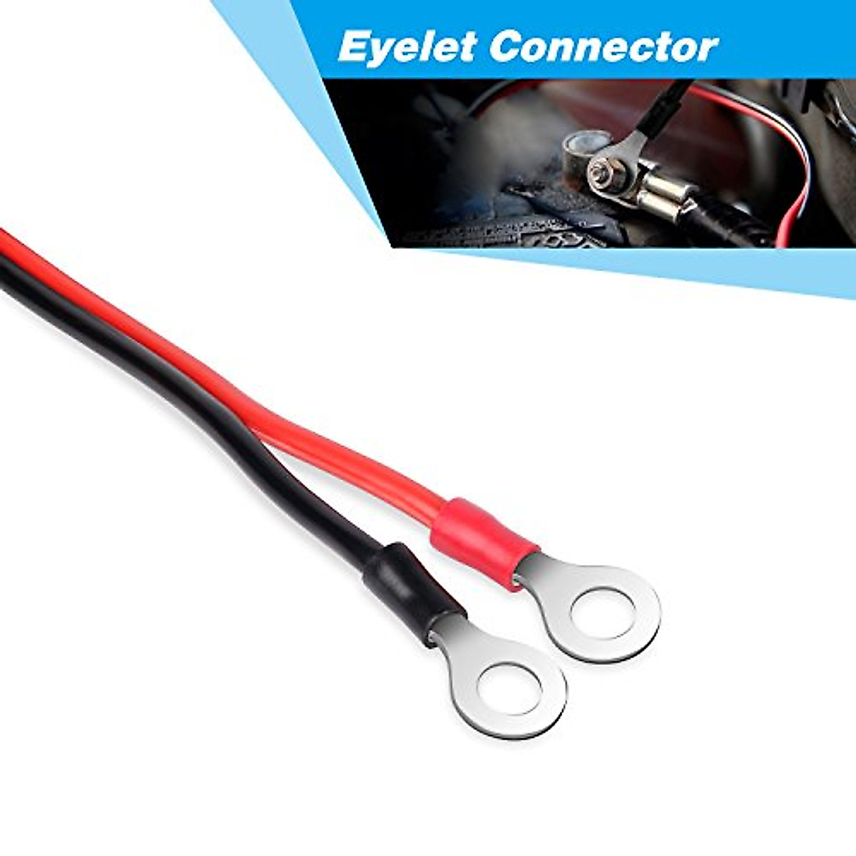 Nilight - GA-ACC-01 2 Pcs 30A Alligator Clips Booster Jumper Cable for Car Battery Charging Charger, 6 mm Copper Terminal