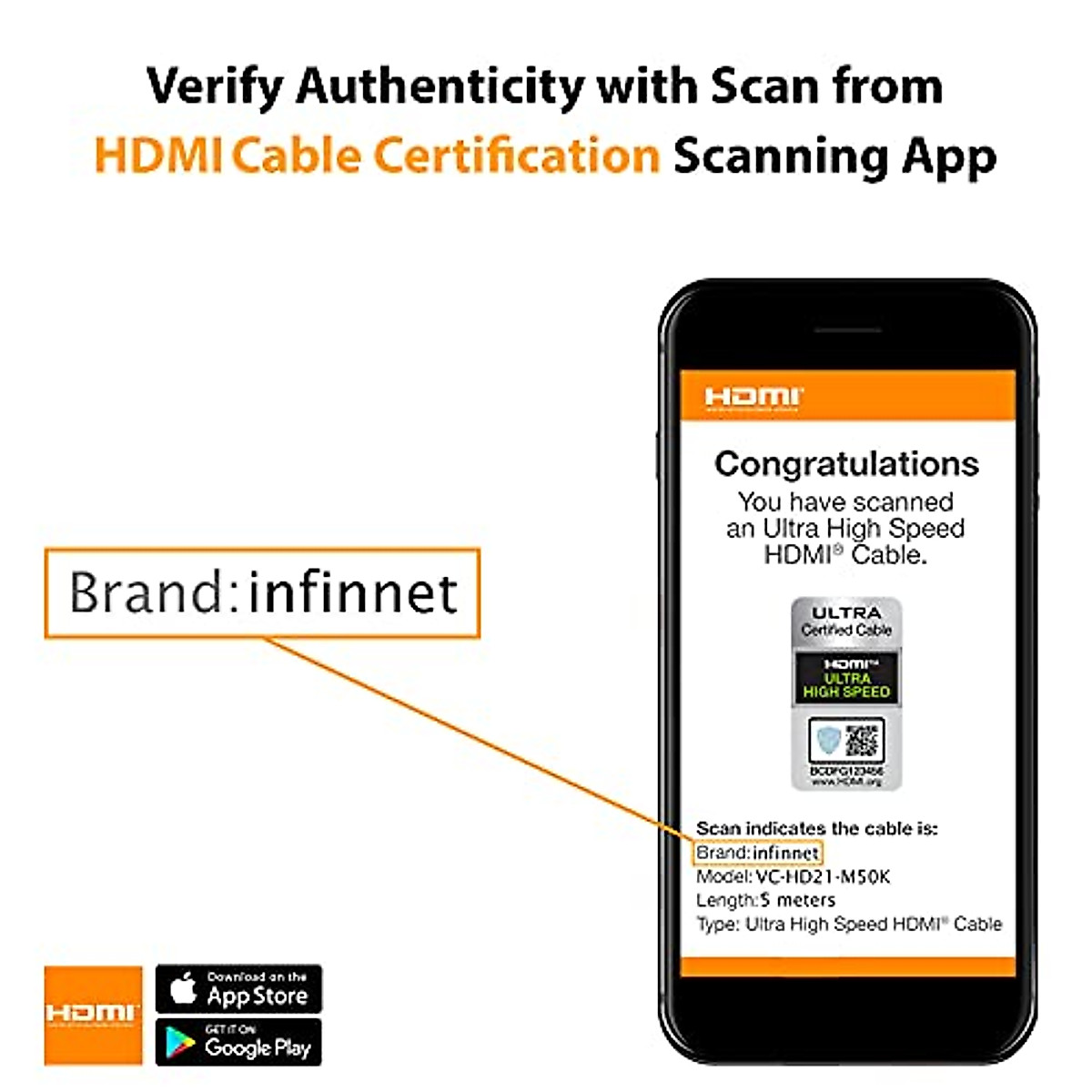 infinnet 8K HDMI 2.1 Cable, Ultra High Speed HDMI Cable 4K HD 120Hz 144Hz 2K 240Hz Gaming HDMI Cable 48Gbps Version 2.1 Certified, eARC HDCP 2.3 2.2 HDR Dolby Vision Atmos HDMI Cable, 2m (6 feet)