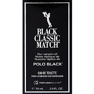 PB ParfumsBelcam Black Classic Match our Version of Polo Black EDT, 2.5 Fl Oz, Woody