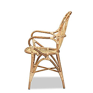 bali & pari Sheraton Modern and Contemporary Light Honey Rattan Dining Chair