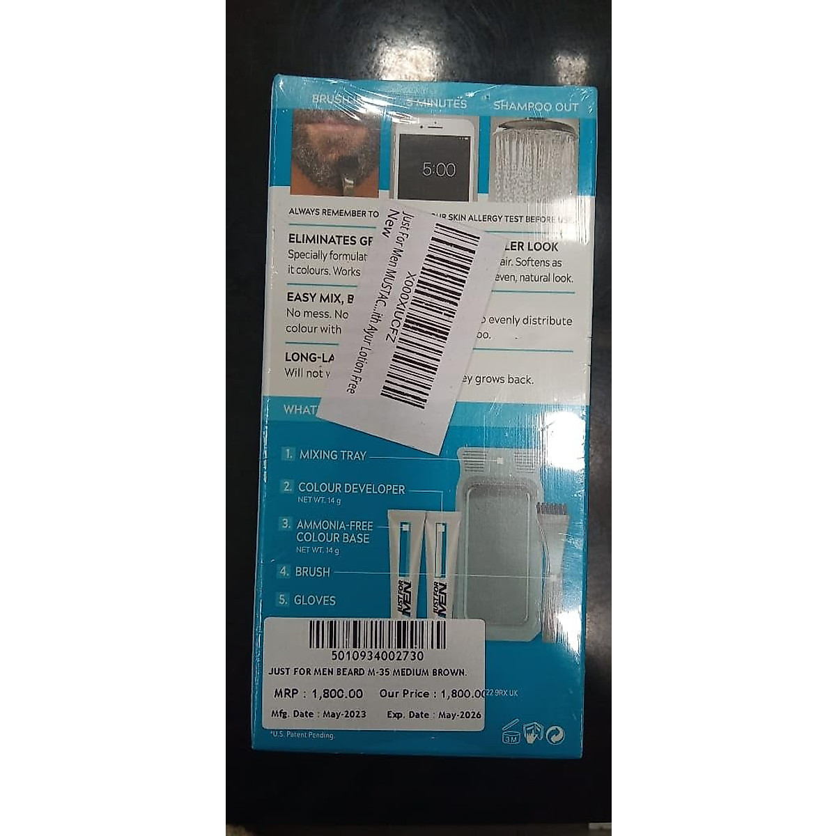 JUST FOR MEN Color Gel Mustache & Beard M-35 Medium Brown 1 ea (Pack of 2)