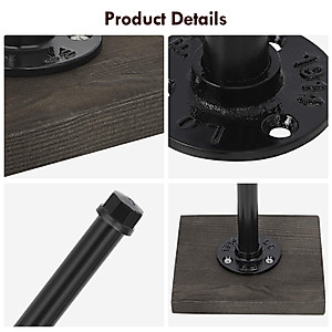 LIANTRAL Paper Towel Holder Stand, Free-Standing Farmhouse Kitchen Countertop Paper Towel Roll Dispenser with Wood Base (Rustic Brown)