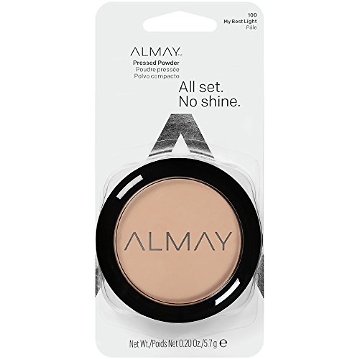 Almay Pressed Powder, Skin Tone Matching, Hypoallergenic, Frageance Free, 100 My Best Light, 0.20 Oz