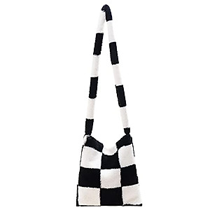 Plush Underarm Bag, Ladies Fluffy Shoulder Bag, Women Furry Tote Bag Plush Crossbody Bag for Autumn and Winter