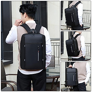 ZGWJ Laptop Backpack with USB Charging Port for Men & Women Fits 15.6 Inch Notebook. College School Book bag Computer Backpack for Boys Girls. Black