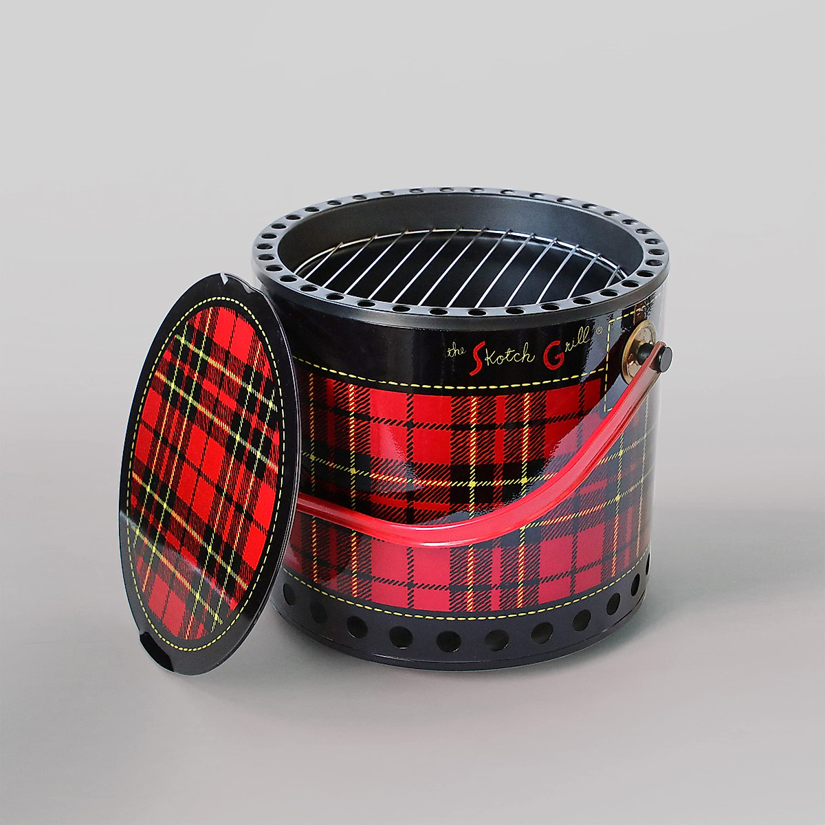 Skotch Kooler Portable Grill, Small & Sturdy Firepit and Mini Grill with Premium Features, Perfect for Tailgating, Camping, Beach or Picnics (13” W x 11.5” H)