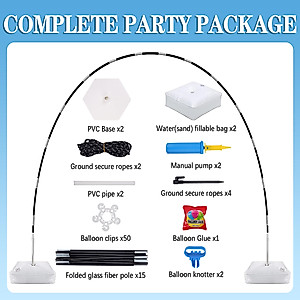 JOYYPOP Improved Balloon Arch Kit, 10ft Wide & 9ft Tall Balloon Arch Stand with Base for Birthday Baby Shower Graduation Party Decorations Wedding Supplies With 2 Handheld Pumps