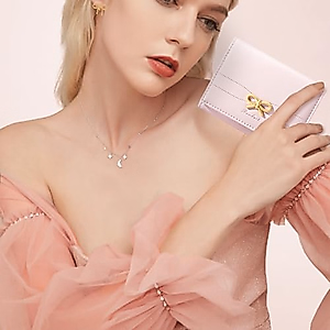 Sunwel Fashion Wallets Girls Cute Coquette Bow Small Wallet Aesthetic Card Holder ID Window Purse for Women (PINK)