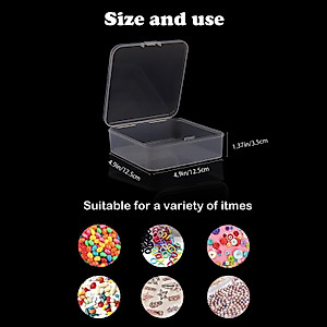 24-Pack Small Clear Plastic Storage Box with Lid - Durable Organizer and Storage Bins for Crafts, Art Supplies, Jewelry, and Tools - Compact, Stackable, and Portable (4.92 x 4.92 x 1.4 Inches)