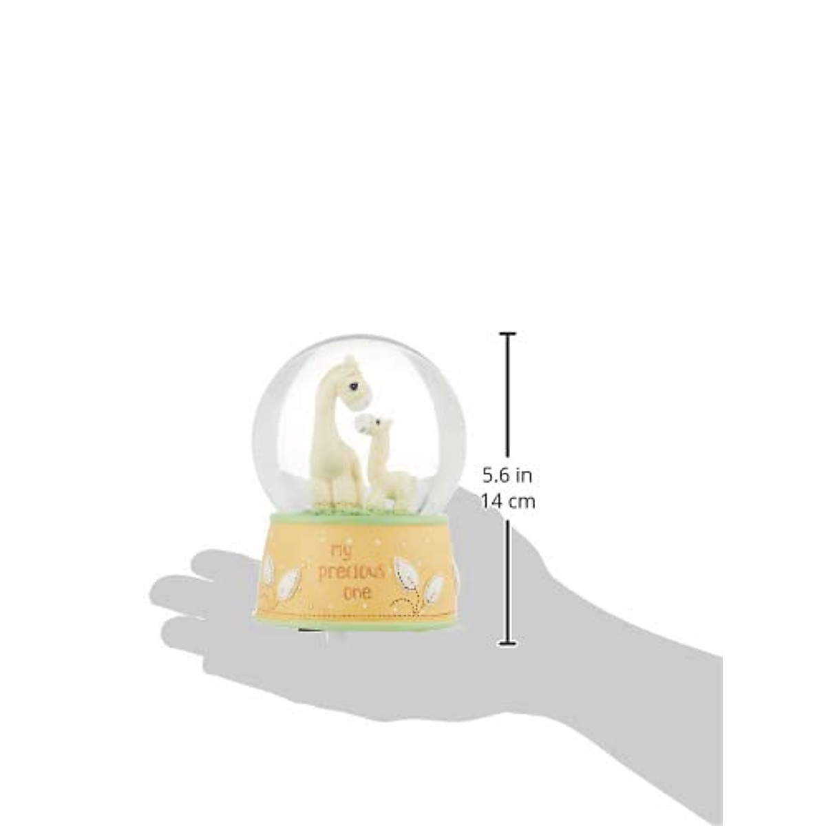 Precious Moments Resin/Glass Precious One Giraffe Musical Snow Globe, Yellow
