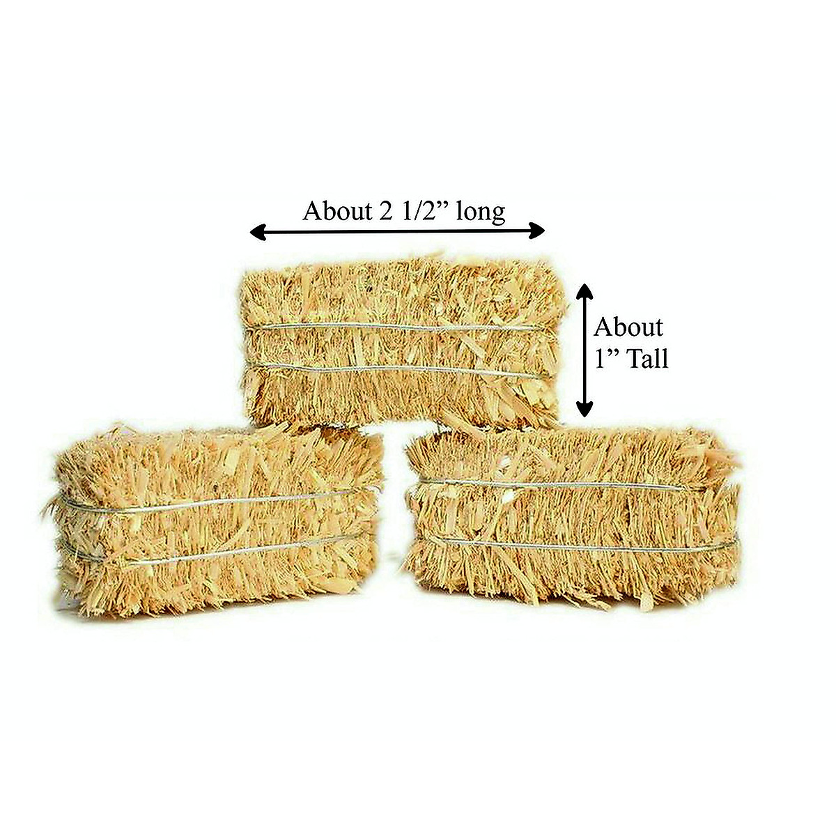 Meyer Imports Mini Hay Bales - Small - (Pack of 12) Small Decorative Hay – for Craft/Dollhouse/Farm/Halloween/Table Decoration - 2.5 x 1 Inches Each