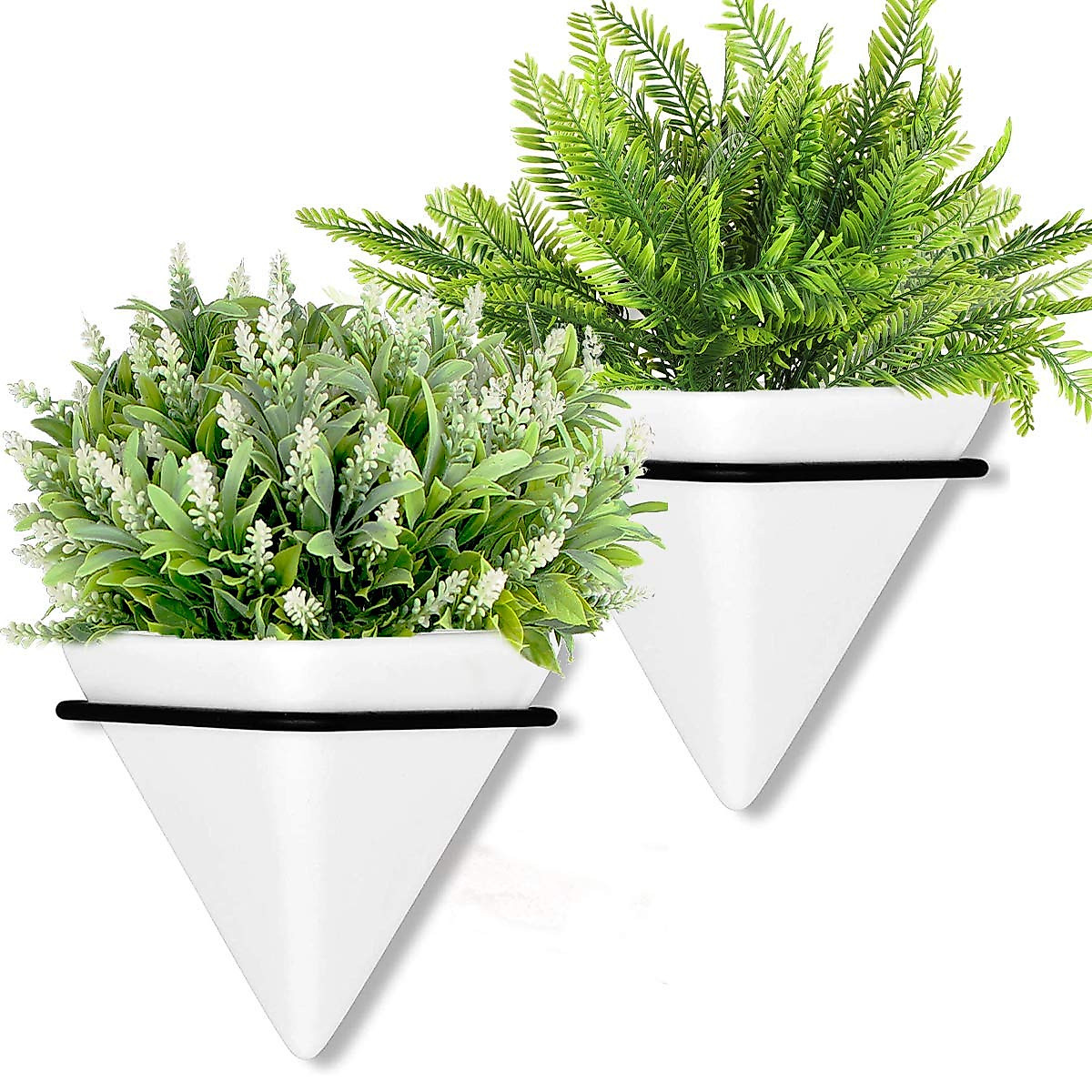 6Pcs Artificial Greenery Shrubs Fake Plants Outdoor UV Resistant Plants Faux Plastic Flocked Morning Glory Flowers for Crafts Outdoors Hanging Planter Home Kitchen Garden Patio Farmhouse Decor