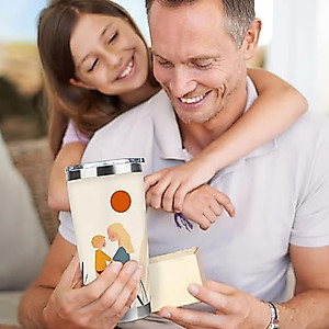 FOCIUZTA 20oz Whimsical Illustration Design Tumbler with lid, Travel Coffee Cup, Ideal for Easter, Mother Day, and birthday gifts